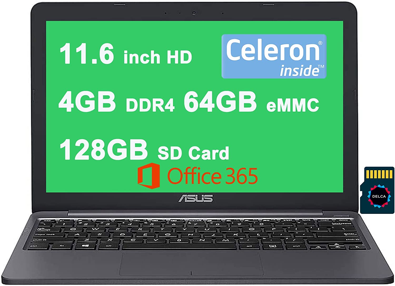 ASUS VivoBook E12 - Celeron N3350 · HD Graphics 500 · 11.6”, HD (1366 x ...