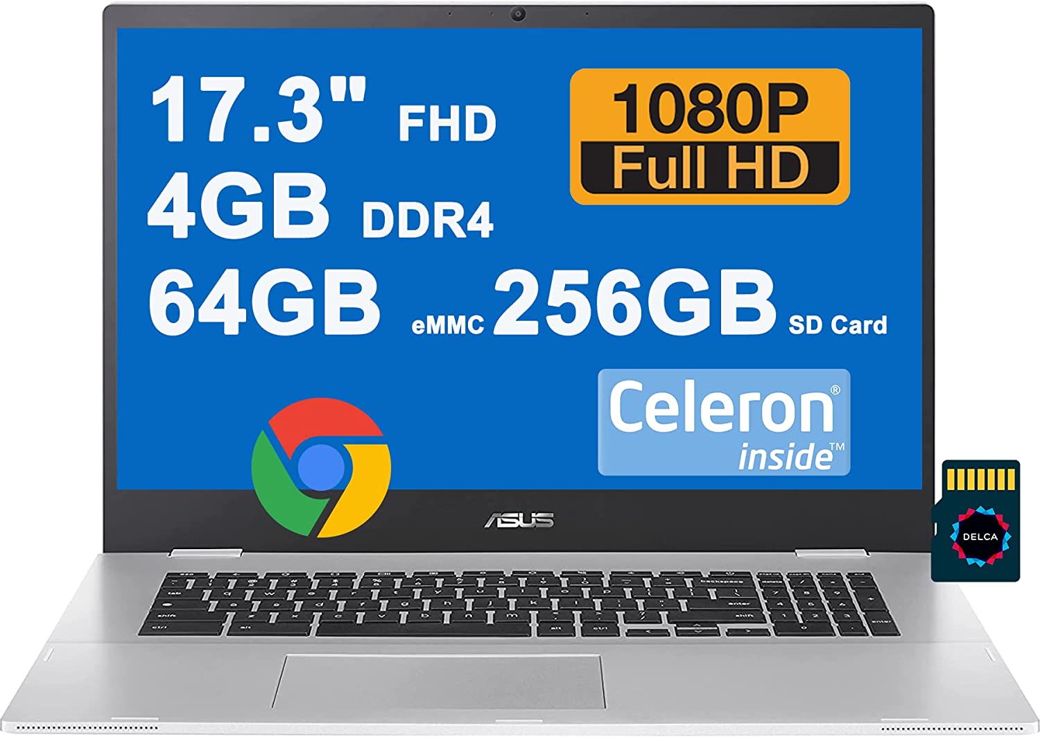 ASUS Chromebook CX1 - N4500 · Intel UHD Jasper Lake 16 EU · 17.3”, Full HD (1920 x 1080), IPS ...